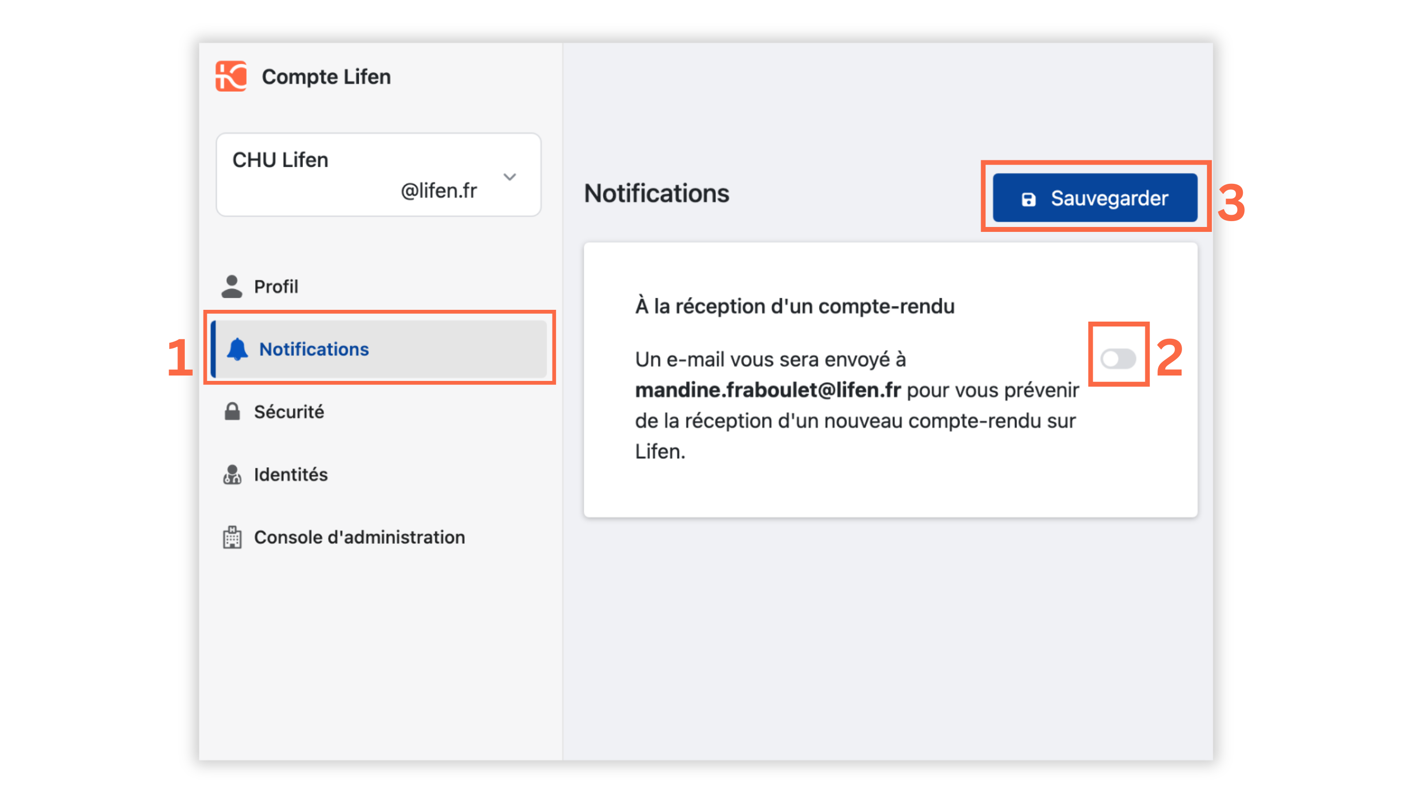 Configurer la réception des mails de notification – Assistance Lifen FR